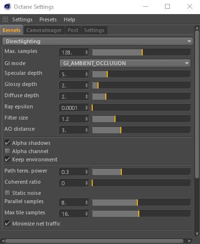 Render Kernel Settings – OTOY, Inc. SANDBOX