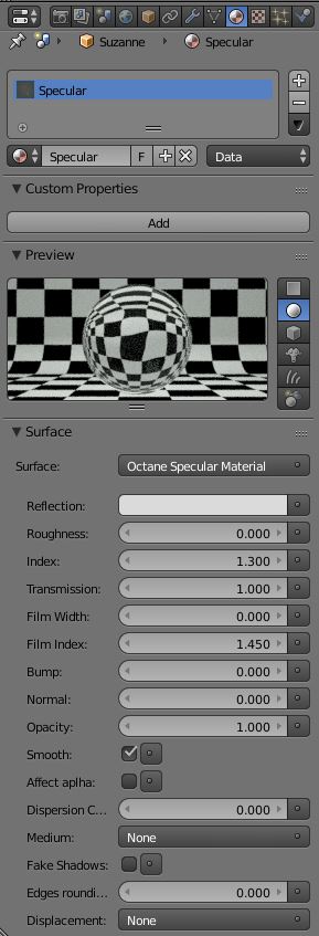 Specular Material – OTOY, Inc. SANDBOX